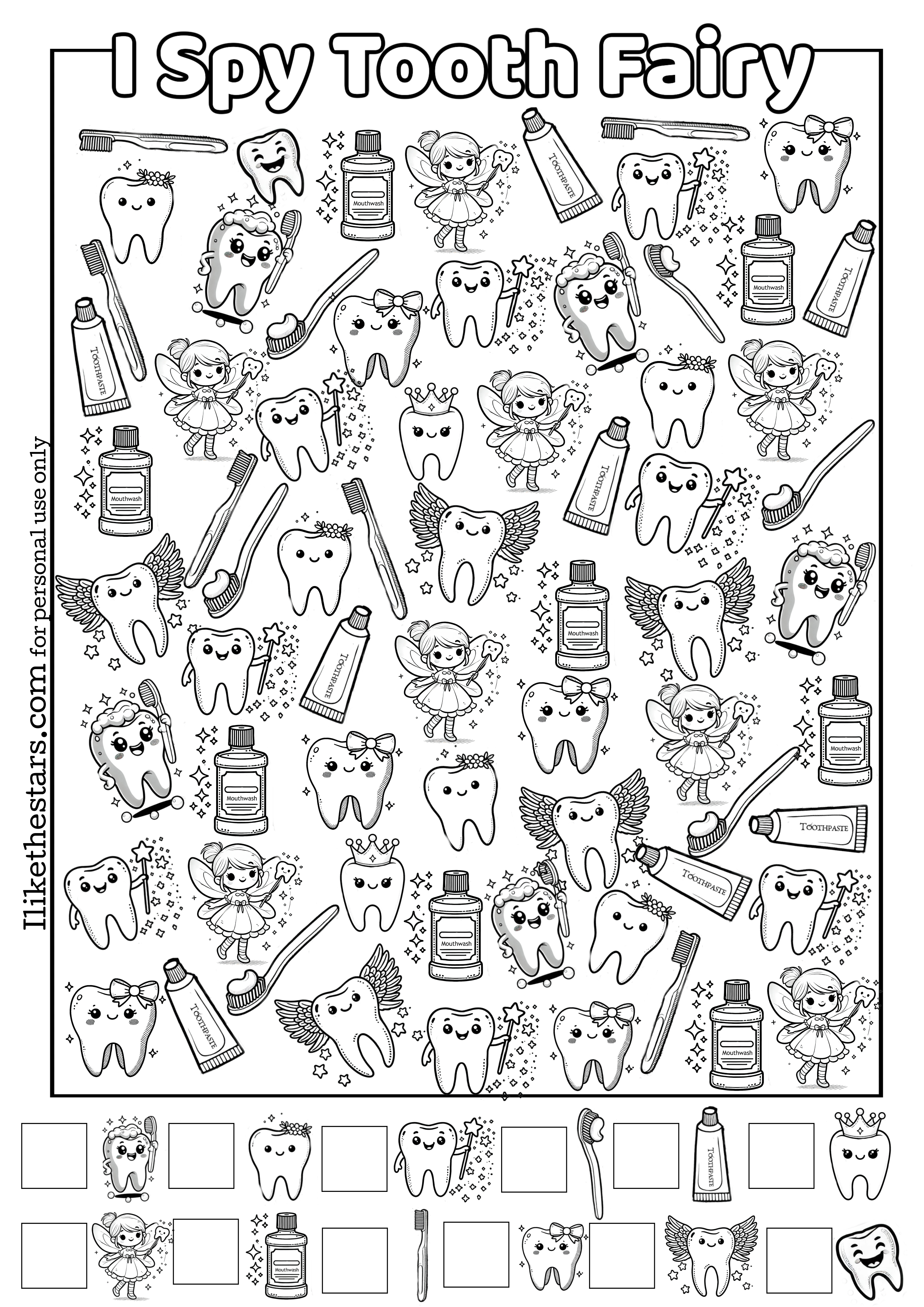 Free printable Dental Care I Spy Game for Kids – Fun Tooth Fairy Activ ...